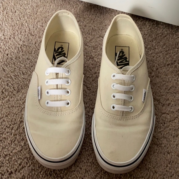 Vans | Shoes | Cream Color Vans Womens 7mens 55 | Poshmark